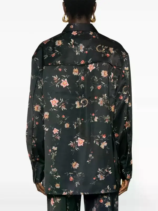 ALLSAINTS Louisa Floral-print Satin Shirt