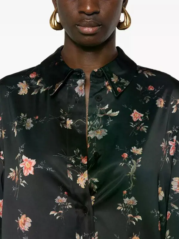 ALLSAINTS Louisa Floral-print Satin Shirt