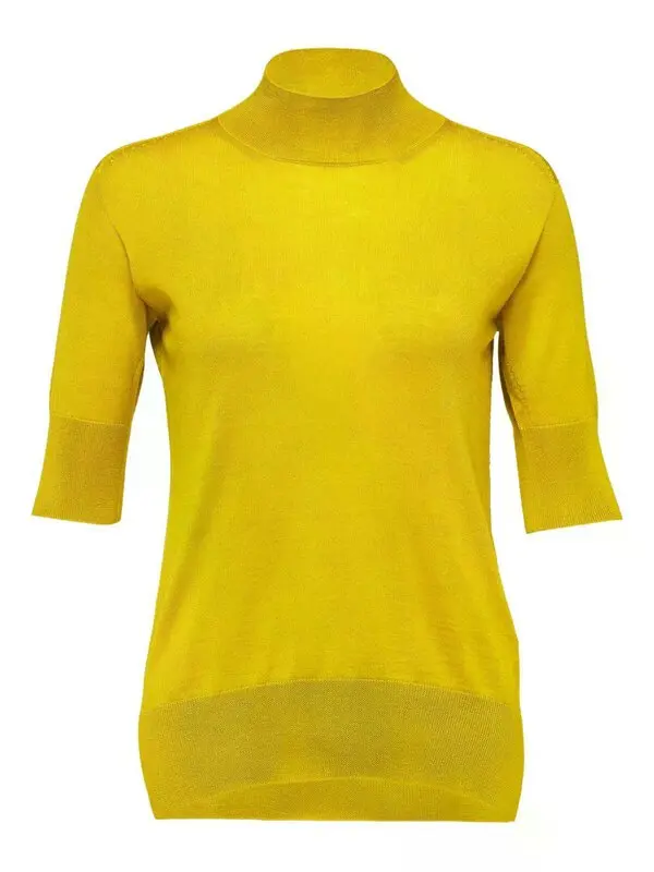 JIL SANDER High-neck Short-sleeve Sweater