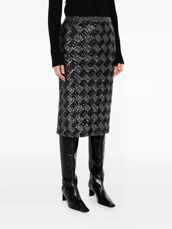 P.a.r.o.s.h Geometric-pattern Sequin-embellished Skirt