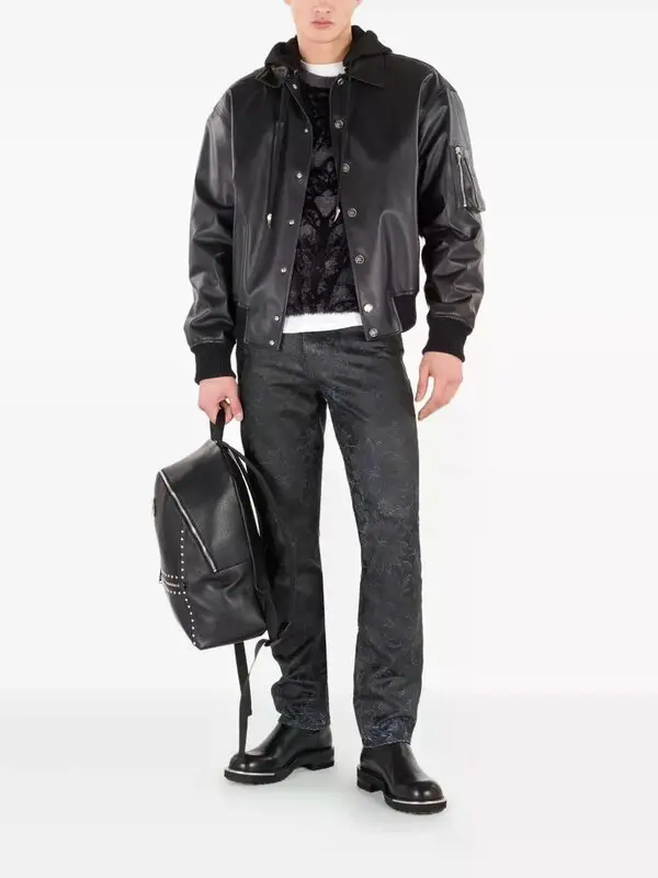 Roberto Cavalli Floral-motif Faded Jeans