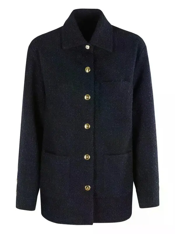 Pinko Glitter-flecked Button-front Tweed Jacket