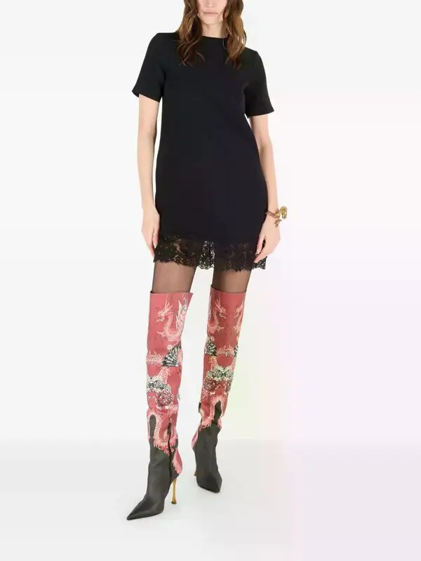 Roberto Cavalli Lace-hem Mini Dress