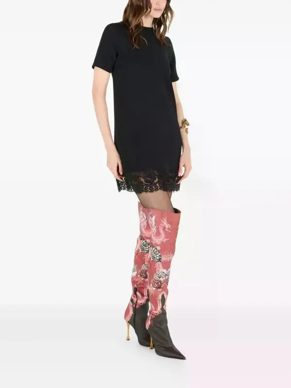 Roberto Cavalli Lace-hem Mini Dress