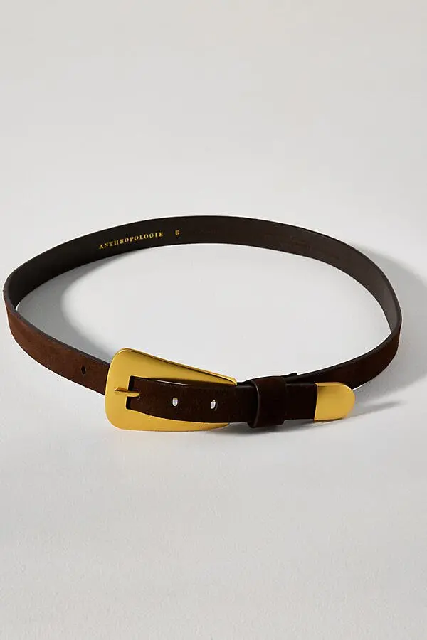 Anthropologie Modern Western Belt - Brown / Gold