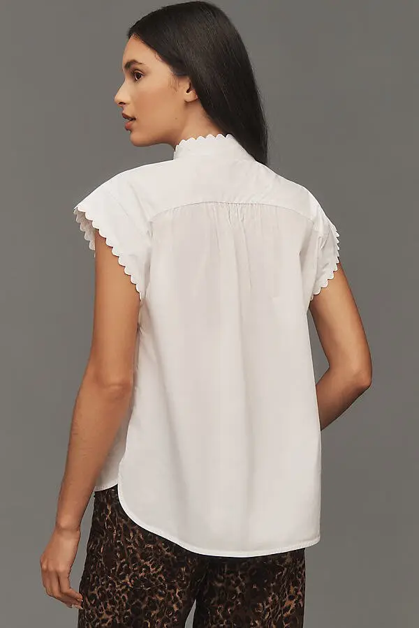 English Factory Ruffled Short-sleeve Top
