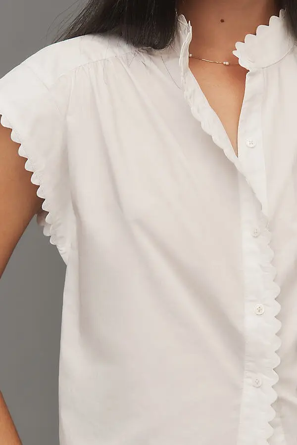 English Factory Ruffled Short-sleeve Top