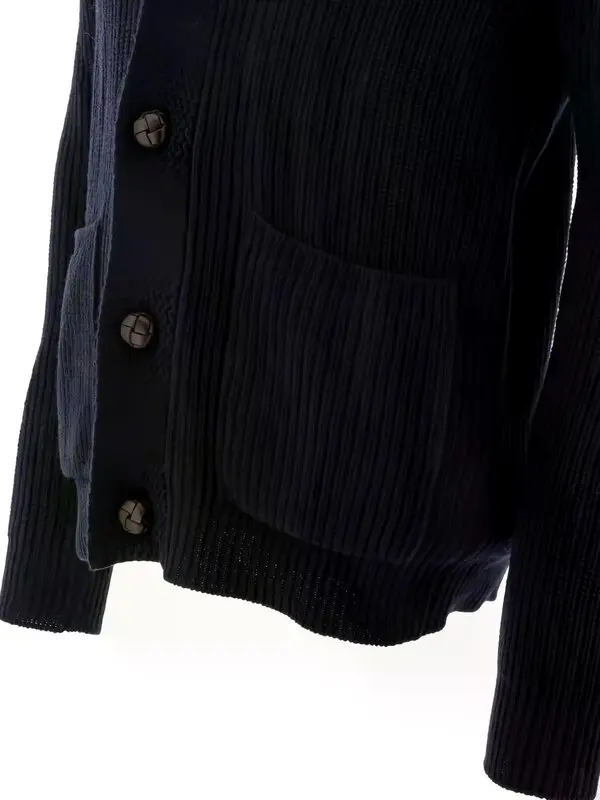 RAKKI Shawl-collar Ribbed Cardigan