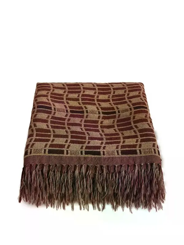 SOHO HOME Erin Geometric-pattern Fringed Throw - Brown
