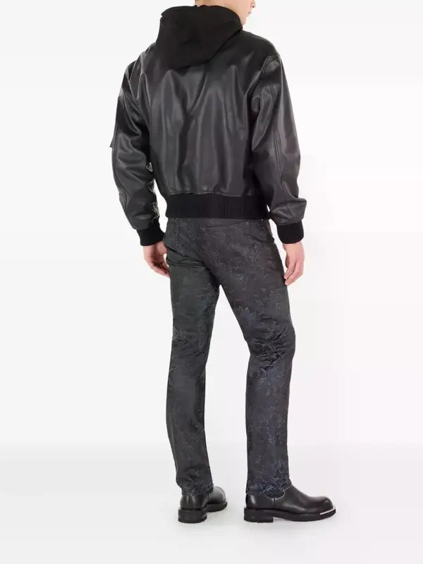 Roberto Cavalli Leather Bomber Jacket