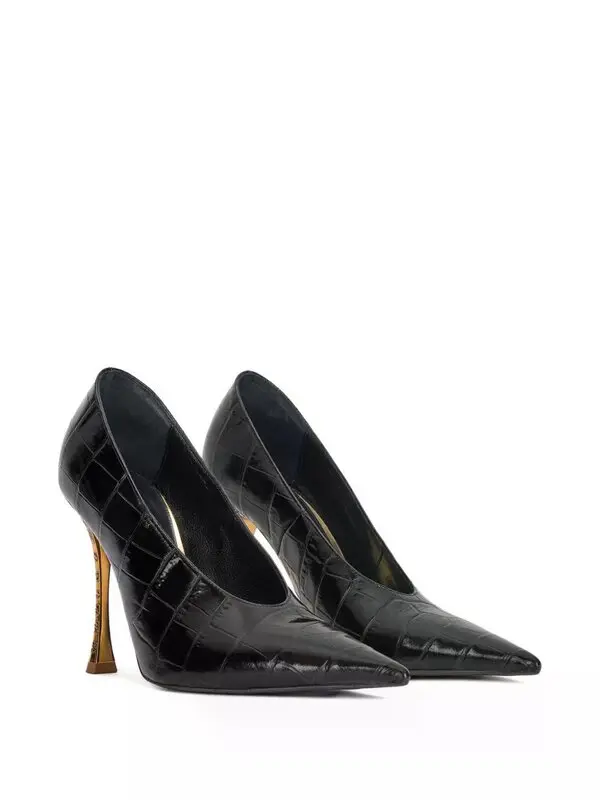 Roberto Cavalli Crocodile-effect Pointed-toe Pumps