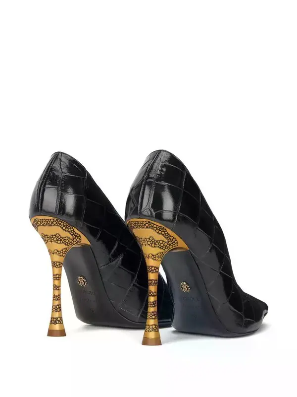 Roberto Cavalli Crocodile-effect Pointed-toe Pumps