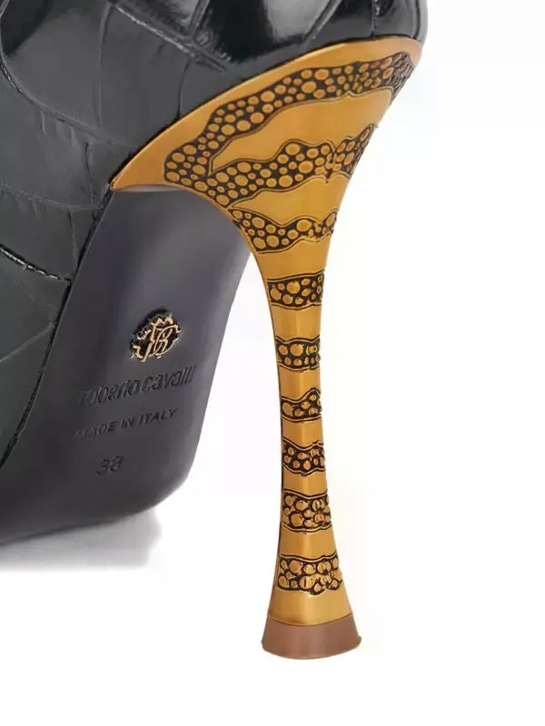 Roberto Cavalli Crocodile-effect Pointed-toe Pumps