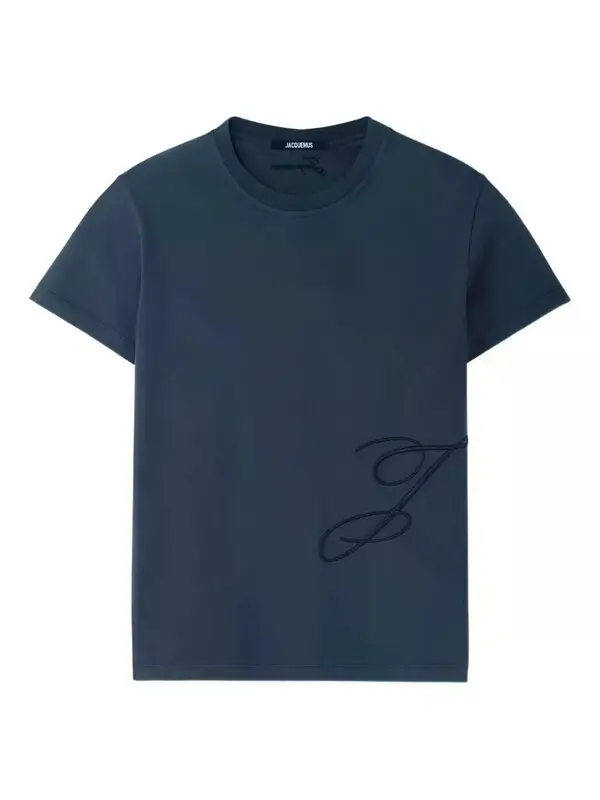Jacquemus Embroidered Cotton T-shirt - Blue