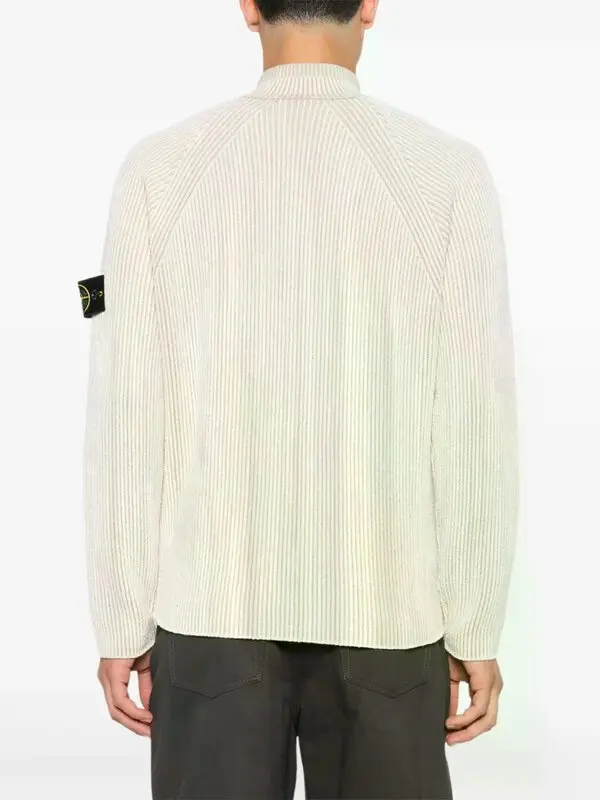 Stone Island Ribbed Zip-neck Sweater