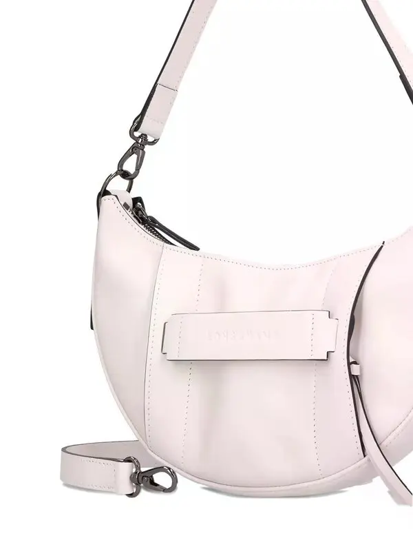 Longchamp Crescent-shaped Leather Shoulder Bag - White