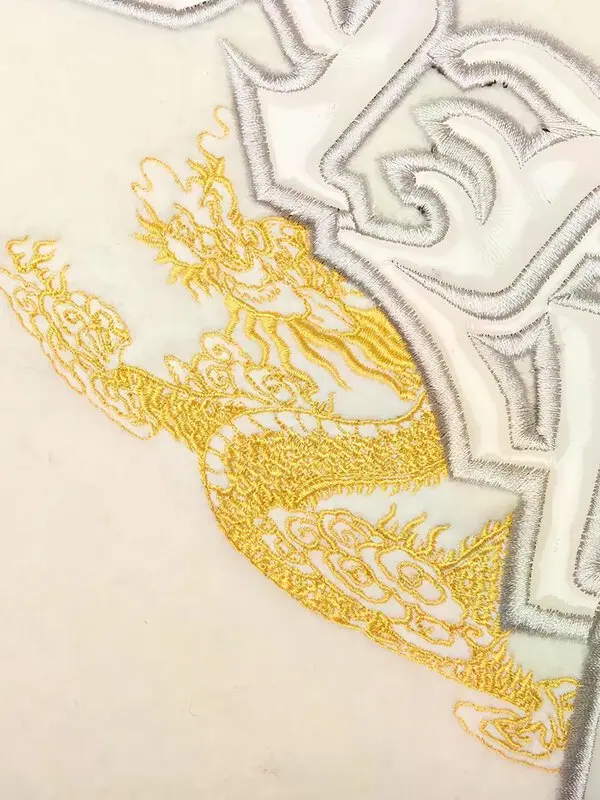 AWAKE NY Dragon-embroidered Varsity Jacket - Neutrals