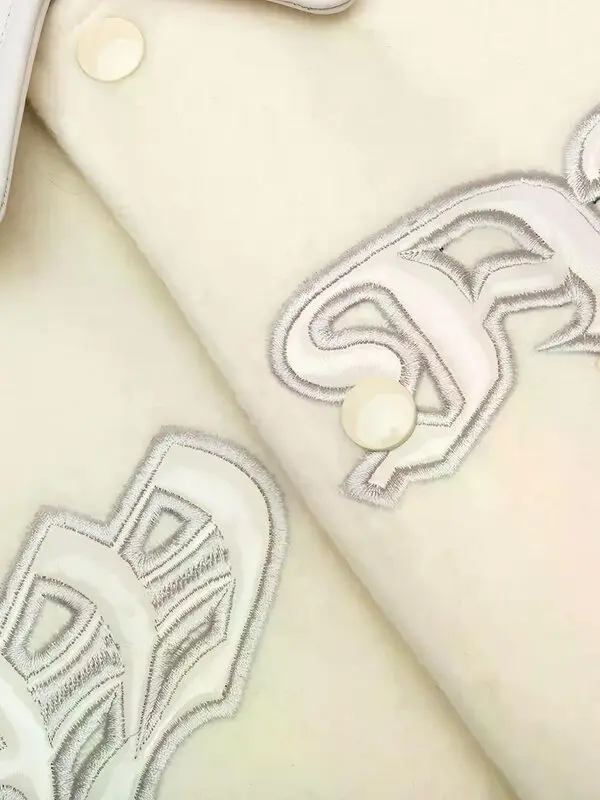 AWAKE NY Dragon-embroidered Varsity Jacket - Neutrals