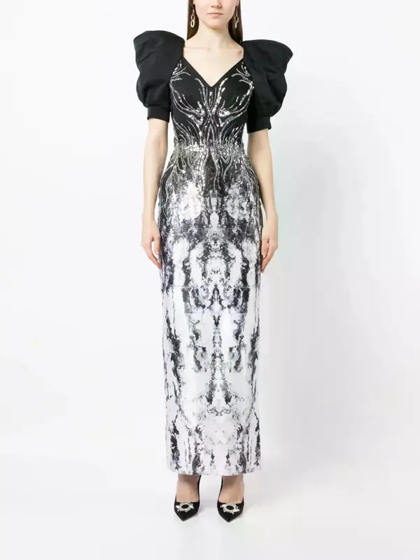 SAIID KOBEISY Sequin-embellished Gown