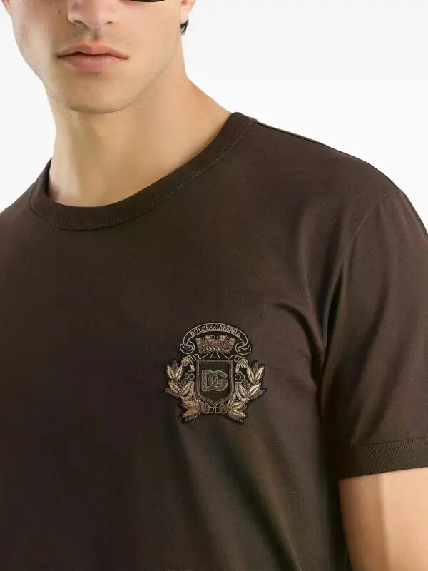 Dolce & Gabbana Cotton T-shirt With Heraldic Patch