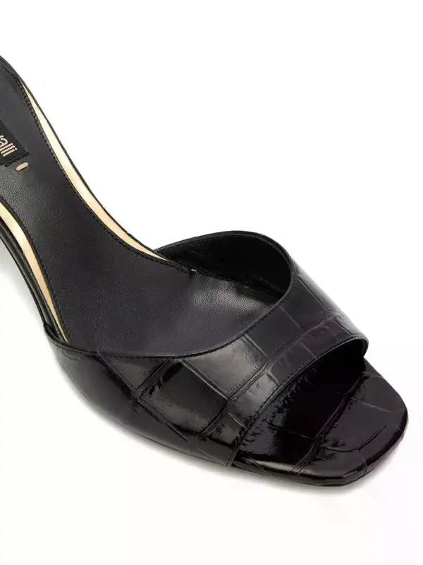 Roberto Cavalli Crocodile-effect Mules