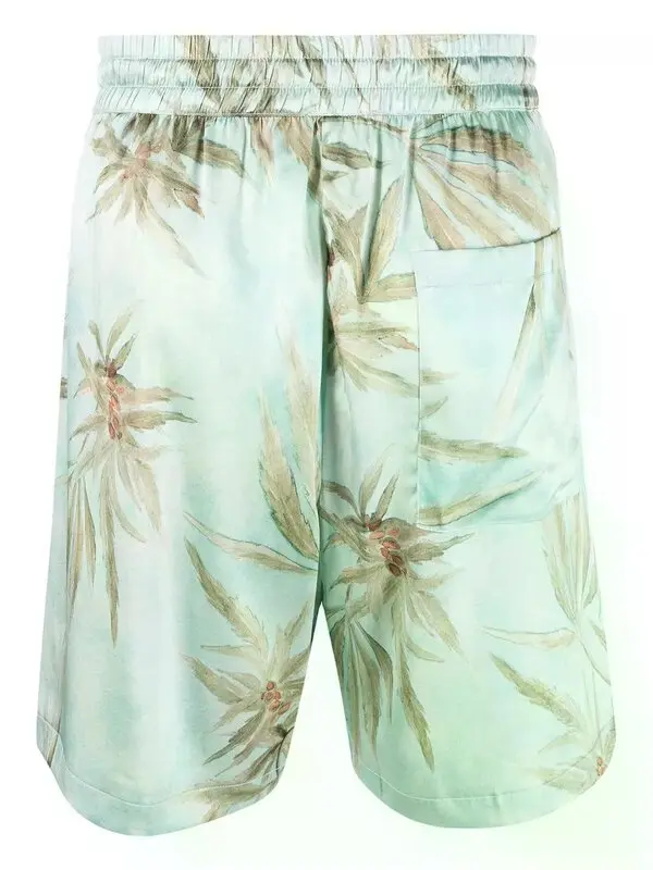 NAHMIAS Graphic-print Silk Shorts - Blue