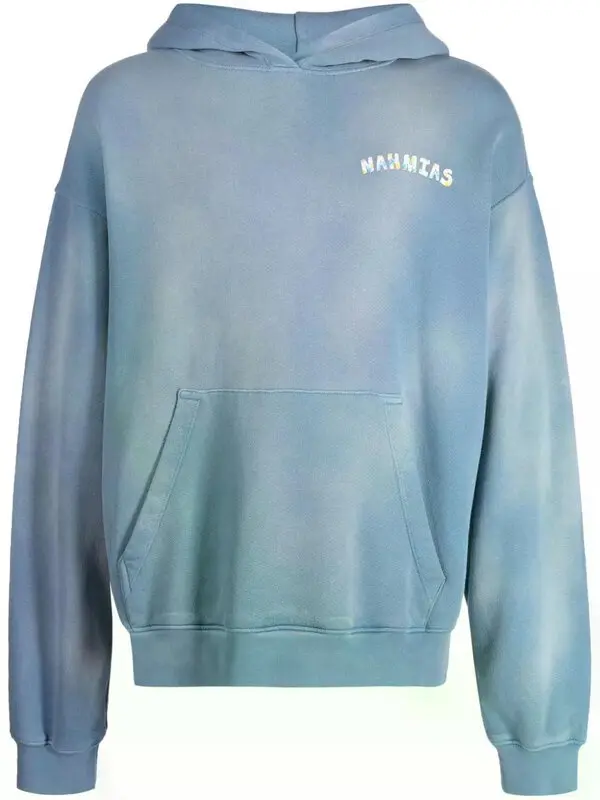 NAHMIAS Bunny-print Cotton Hoodie - Blue