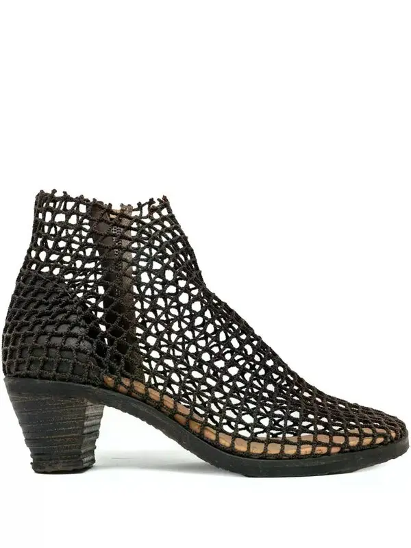 VERDURA SHOES Net-pattern Block-heel Boots