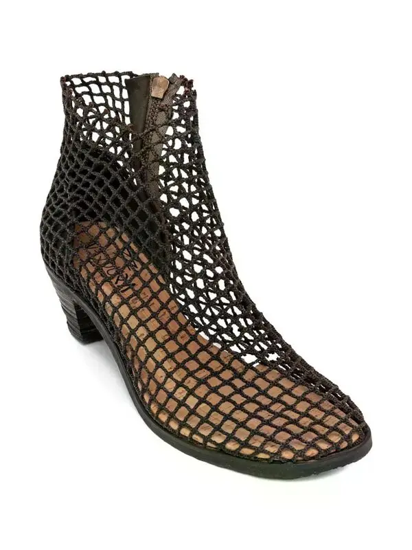 VERDURA SHOES Net-pattern Block-heel Boots