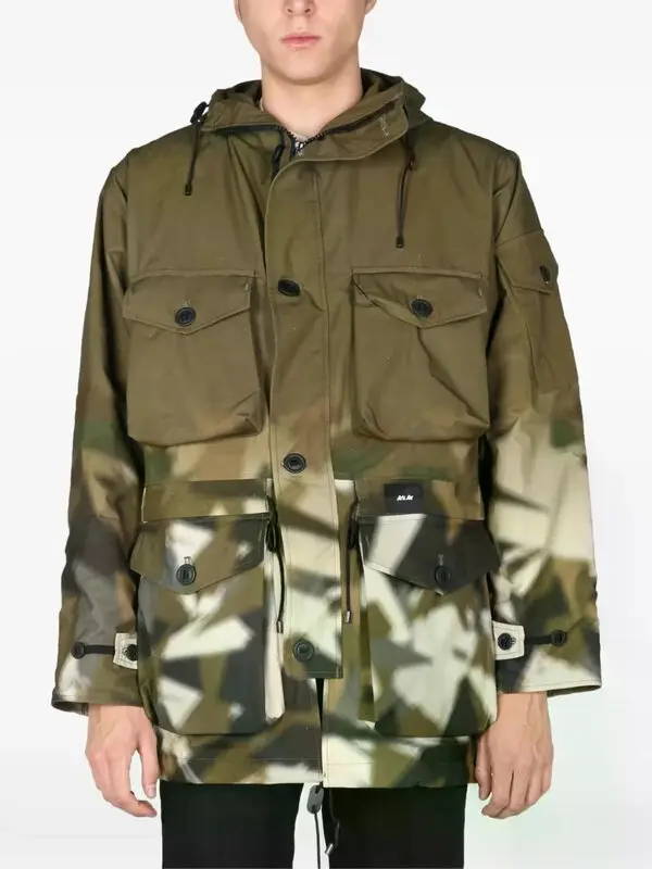ARKAIR Camouflage-print Flap-pocket Raincoat