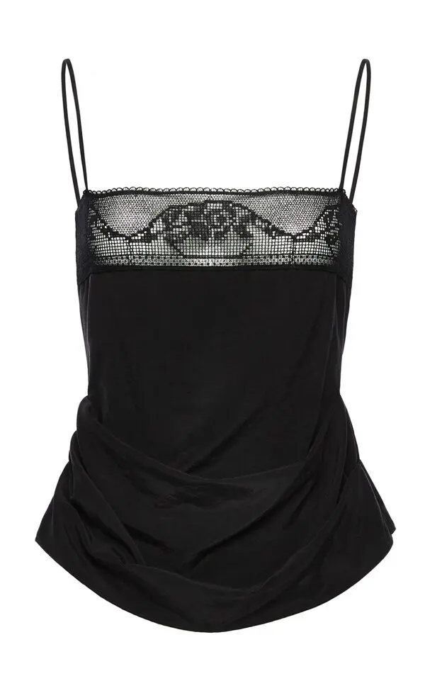 Magda Butrym Silk Floral-embellished Tank Top