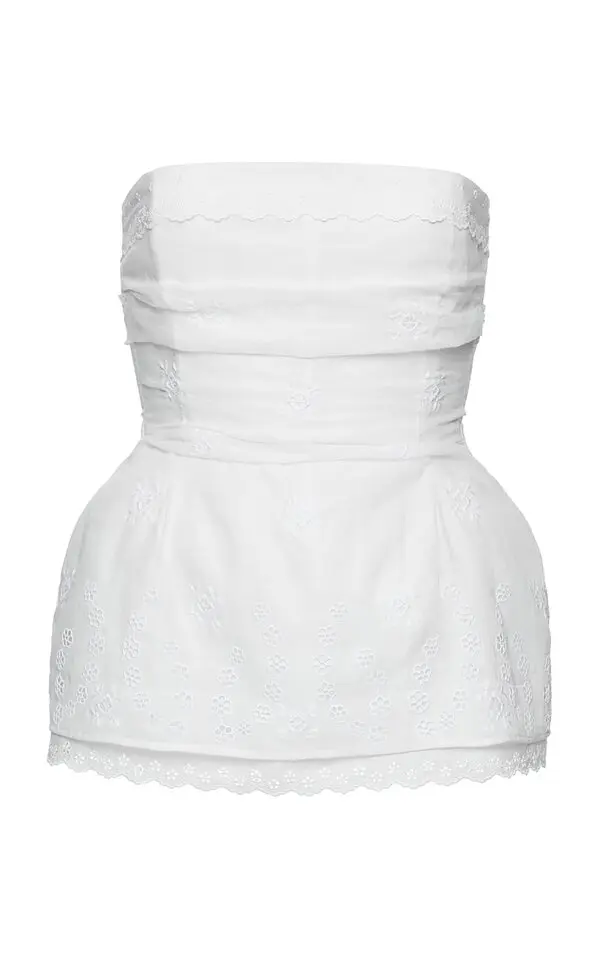 Magda Butrym Lace-trimmed Corset Top - White