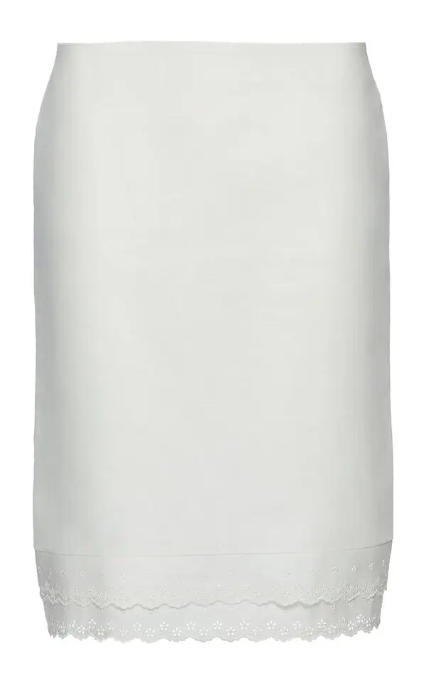 Magda Butrym Lace-trimmed Pencil Skirt - White