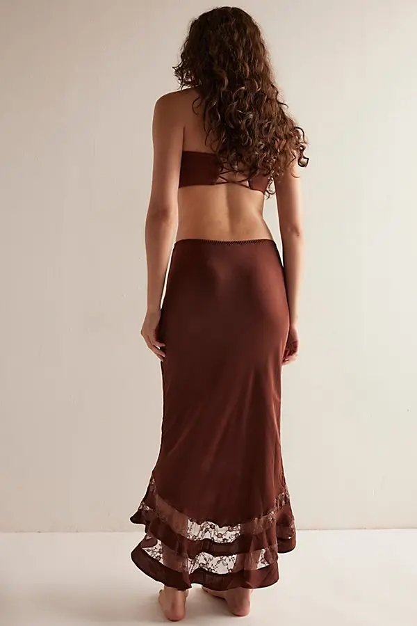 Free People Intimately High-low Half Slip - Spiced Chocolate
