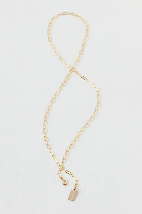 OXB JEWELRY Sweatproof Monogrammed Convertible Chain - Gold S