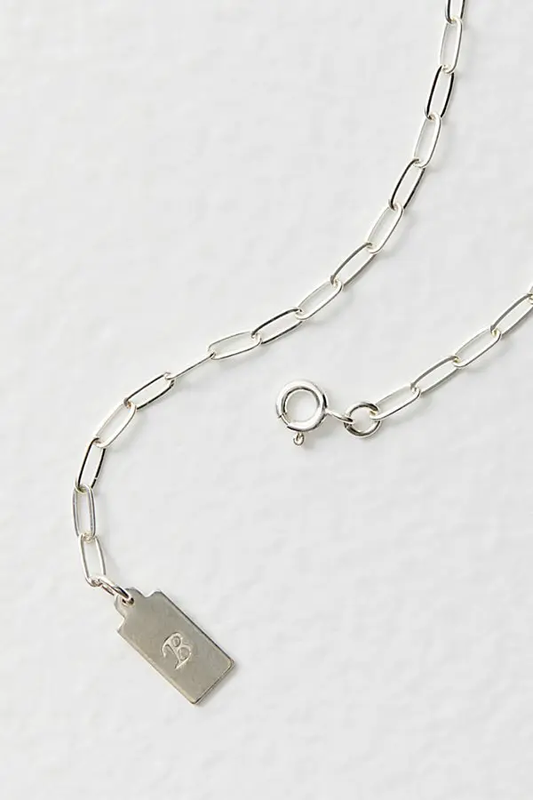 OXB JEWELRY Monogrammed Convertible Chain - Silver B
