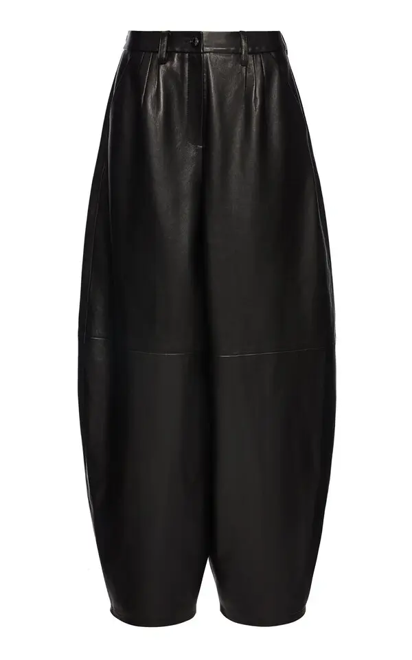 Magda Butrym Leather Wide-leg Pants - Black