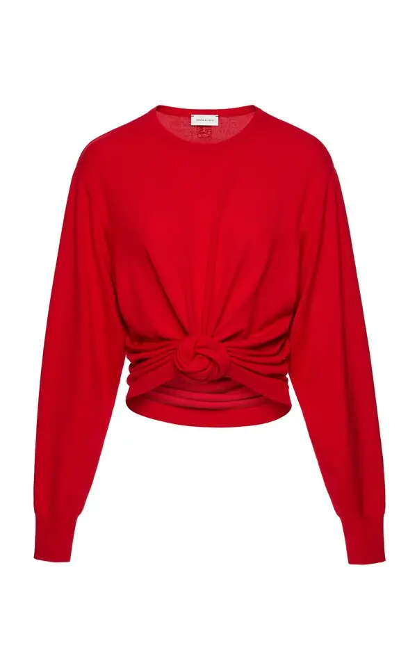 Magda Butrym Wool Front Tie Sweater - Red