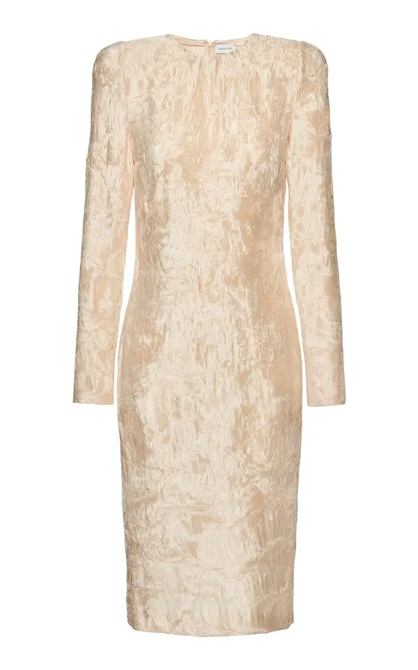 Magda Butrym Crushed Velvet Midi Dress - Gold