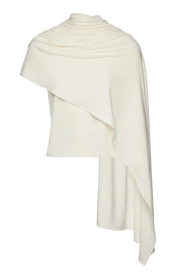 Magda Butrym Jersey Cape-effect Top - Ivory