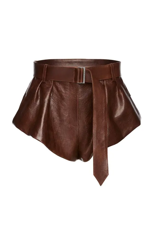 Magda Butrym Belted Mini Shorts - Brown
