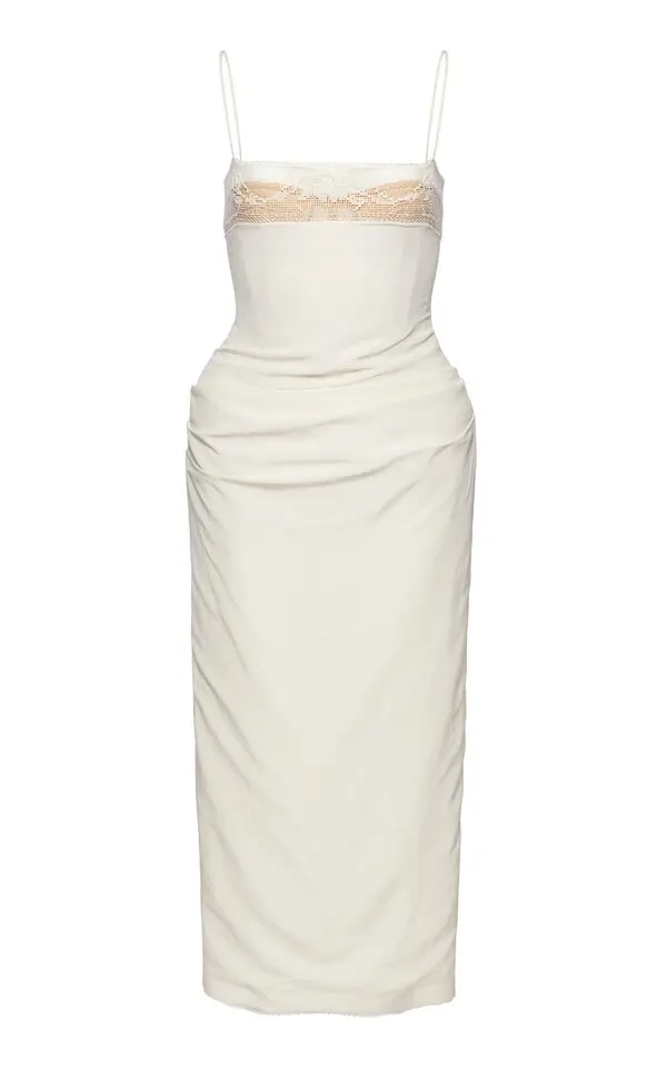 Magda Butrym Lace-trimmed Midi Dress - Ivory