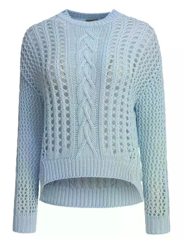RAKKI Cable-knit Eyelet-detail Sweater