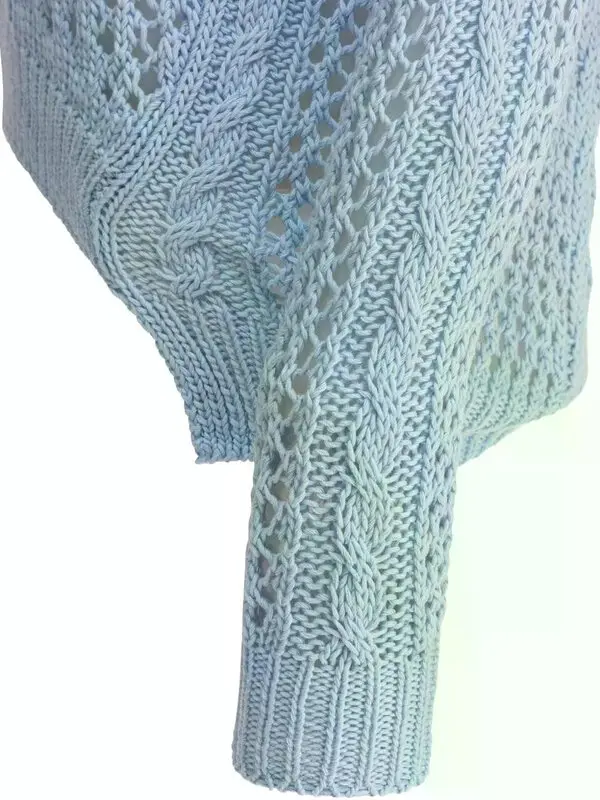 RAKKI Cable-knit Eyelet-detail Sweater