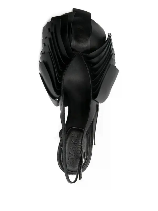 A.W.A.K.E. Mode 80mm Draped Slingback Pumps