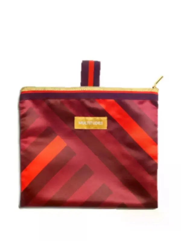 MULTITUDES BAGS Pleated Striped Tote Bag - Red