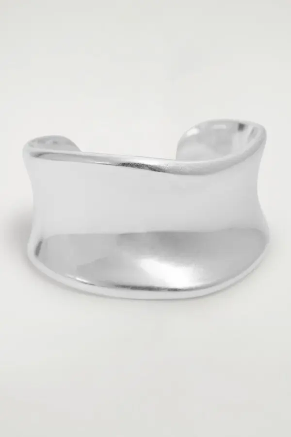 Cos Sculpted Brushed Cuff - Silver-colored