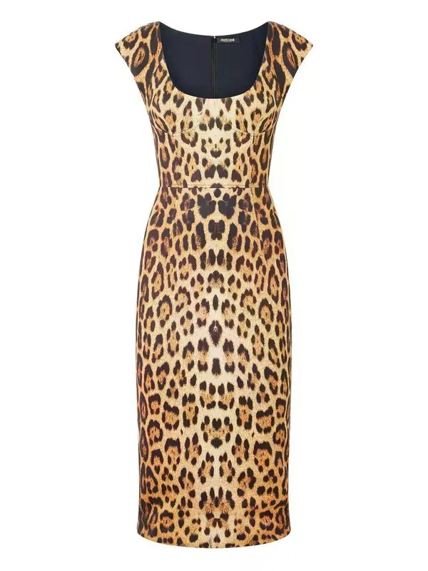 Roberto Cavalli Jaguar-print Sleeveless Dress