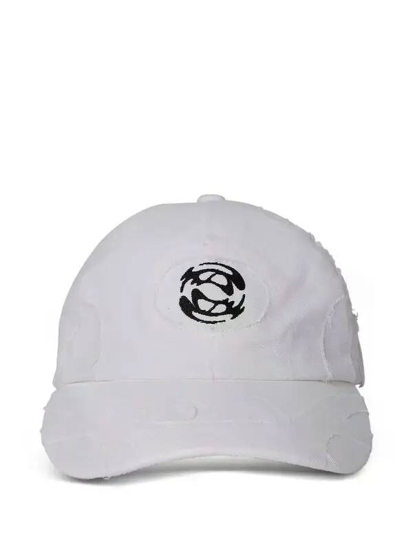 ROMBAUT Logo-motif Frayed Baseball Cap - White