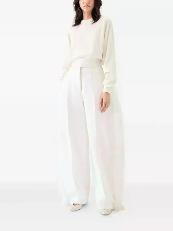 Jacquemus Embroidered Cropped Sweater - White